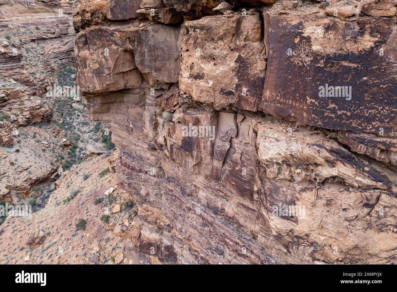 Aerial view of the Santa Claus Panel, a pre-Hispanic Native American ...