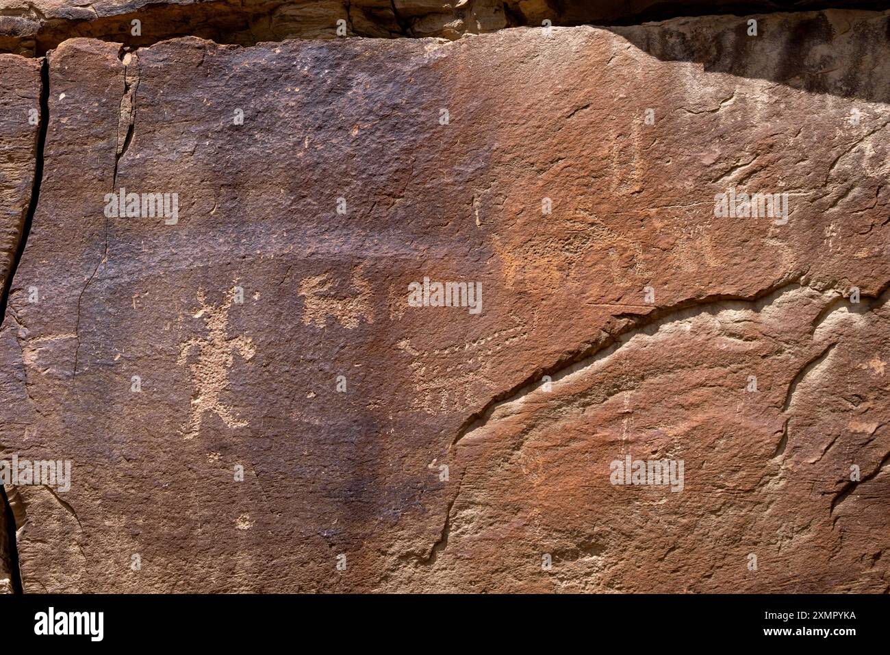 A pre-Hispanic Native American Fremont Culture rock art or petroglyph ...
