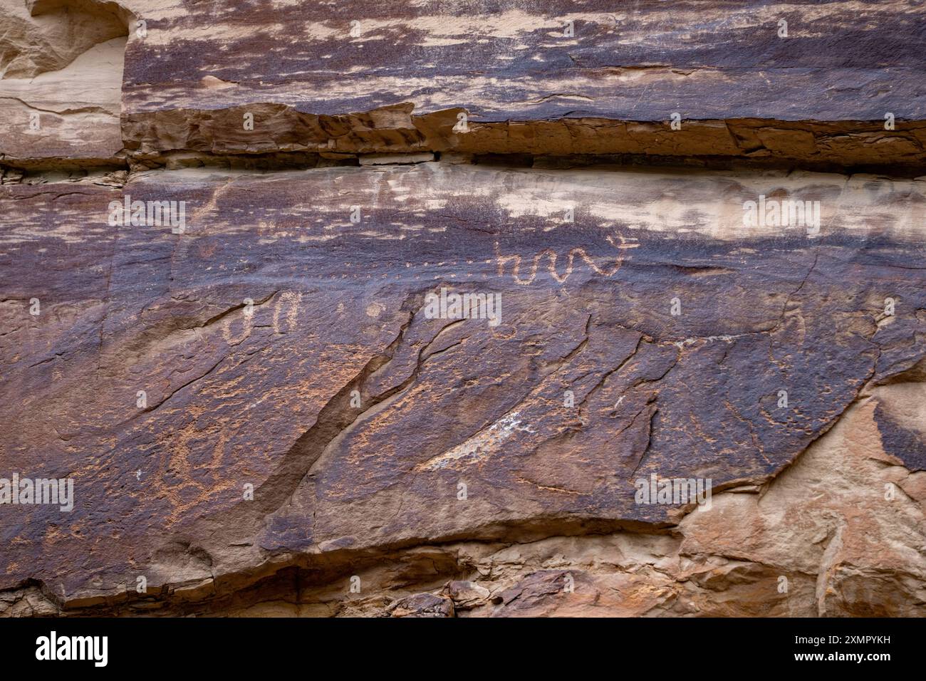 A pre-Hispanic Native American Fremont Culture rock art or petroglyph ...