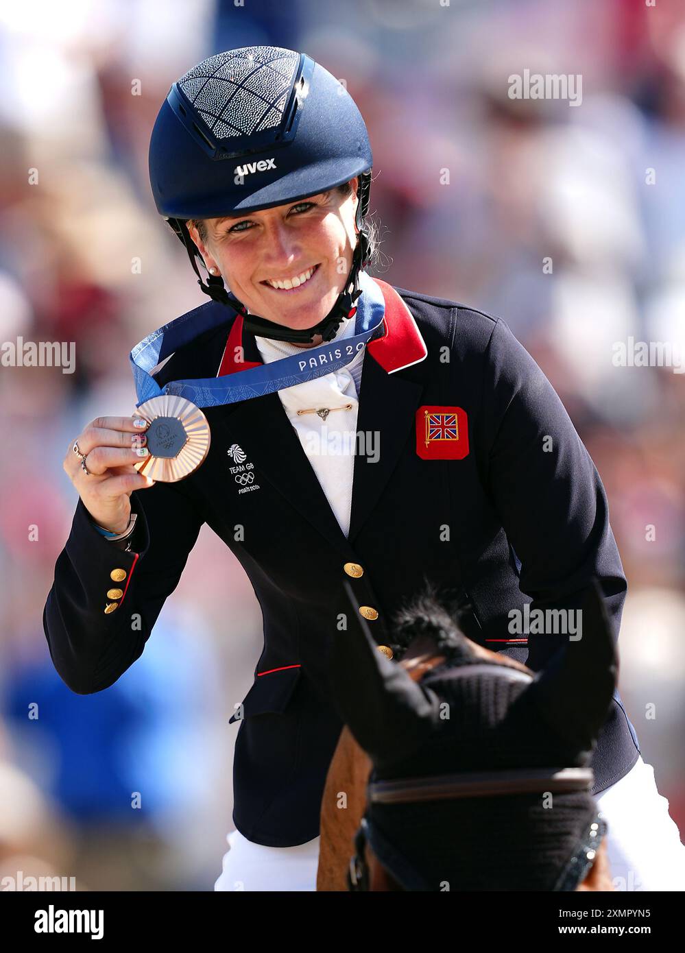 Great Britain's Laura Collett with her bronze medal following the ...