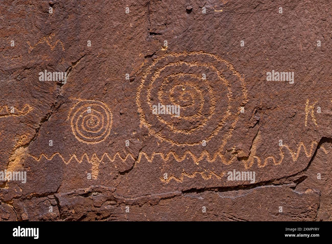 A pre-Hispanic Native American Fremont Culture rock art or petroglyph ...