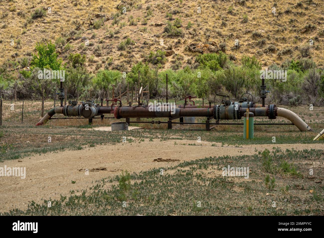 A maintenance station called a PIG trap for cleaning out a gas pipeline ...