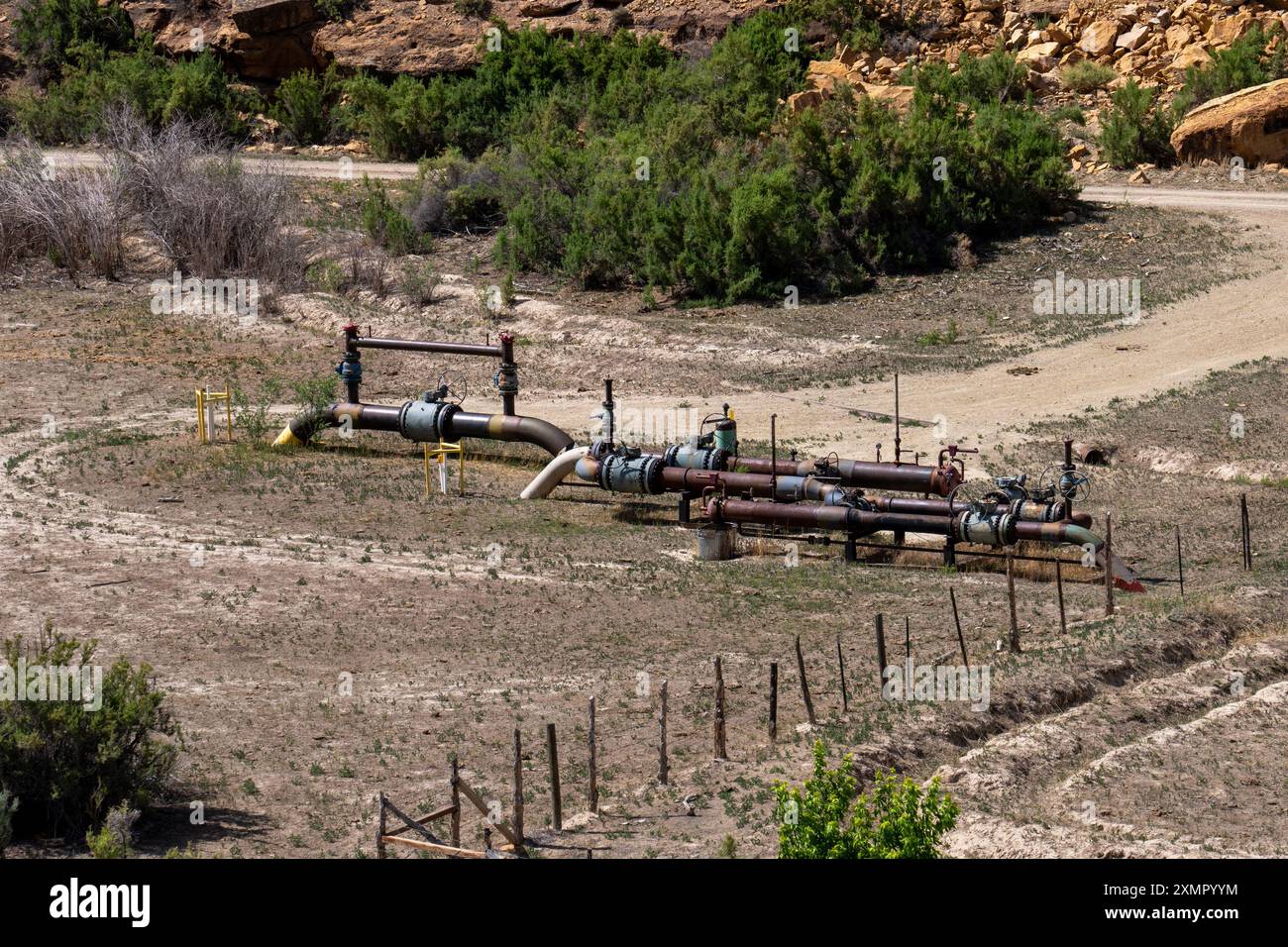 A maintenance station called a PIG trap for cleaning out a gas pipeline ...