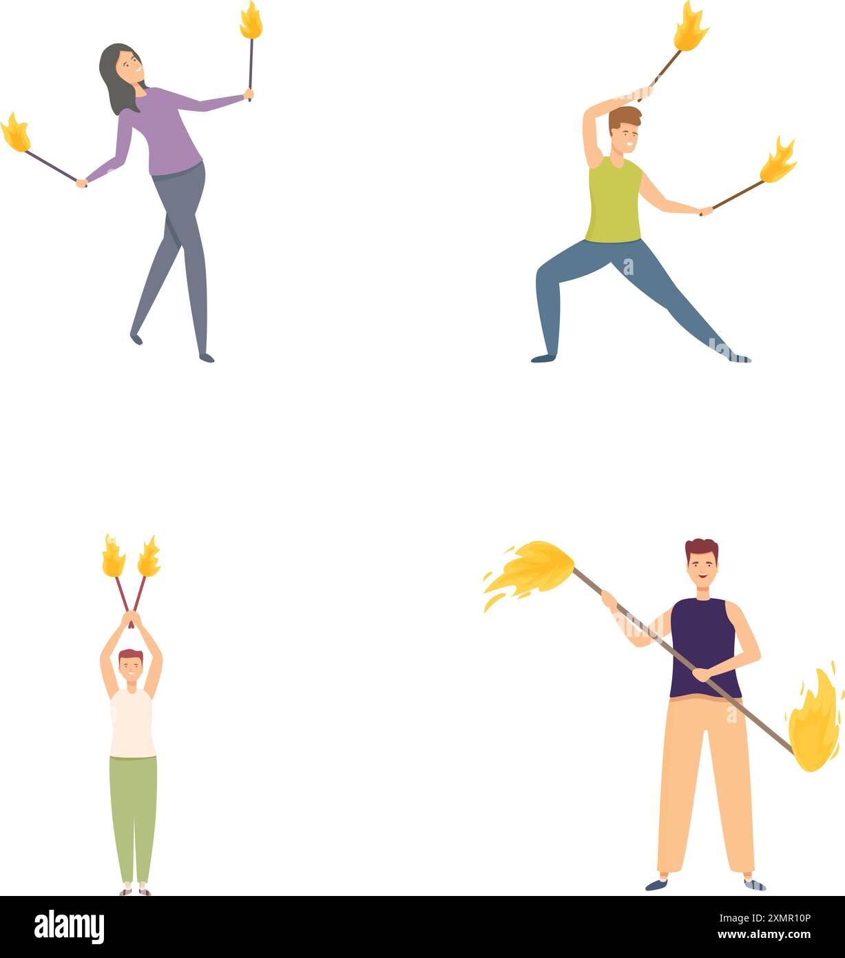 Fire jugglers Stock Vector Images - Alamy