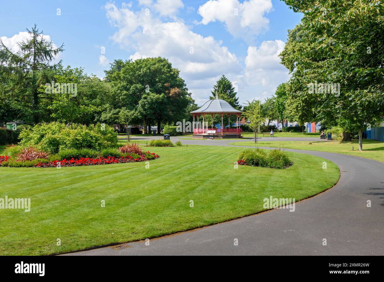 Victoria Park, with the Grade II listed Edwardian bandstand, Denton ...