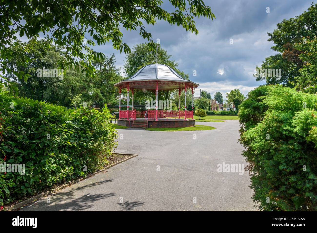 The Grade II listed Edwardian bandstand, in Victoria Park, Denton ...