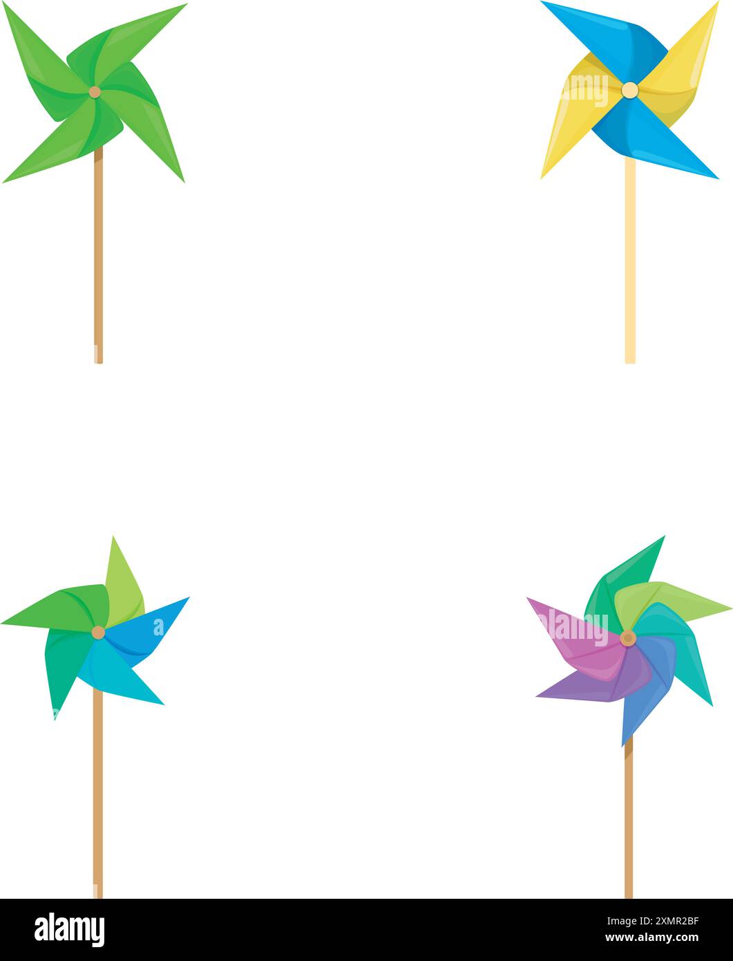 Multicolored paper pinwheels isolated on a hi-res stock photography and ...