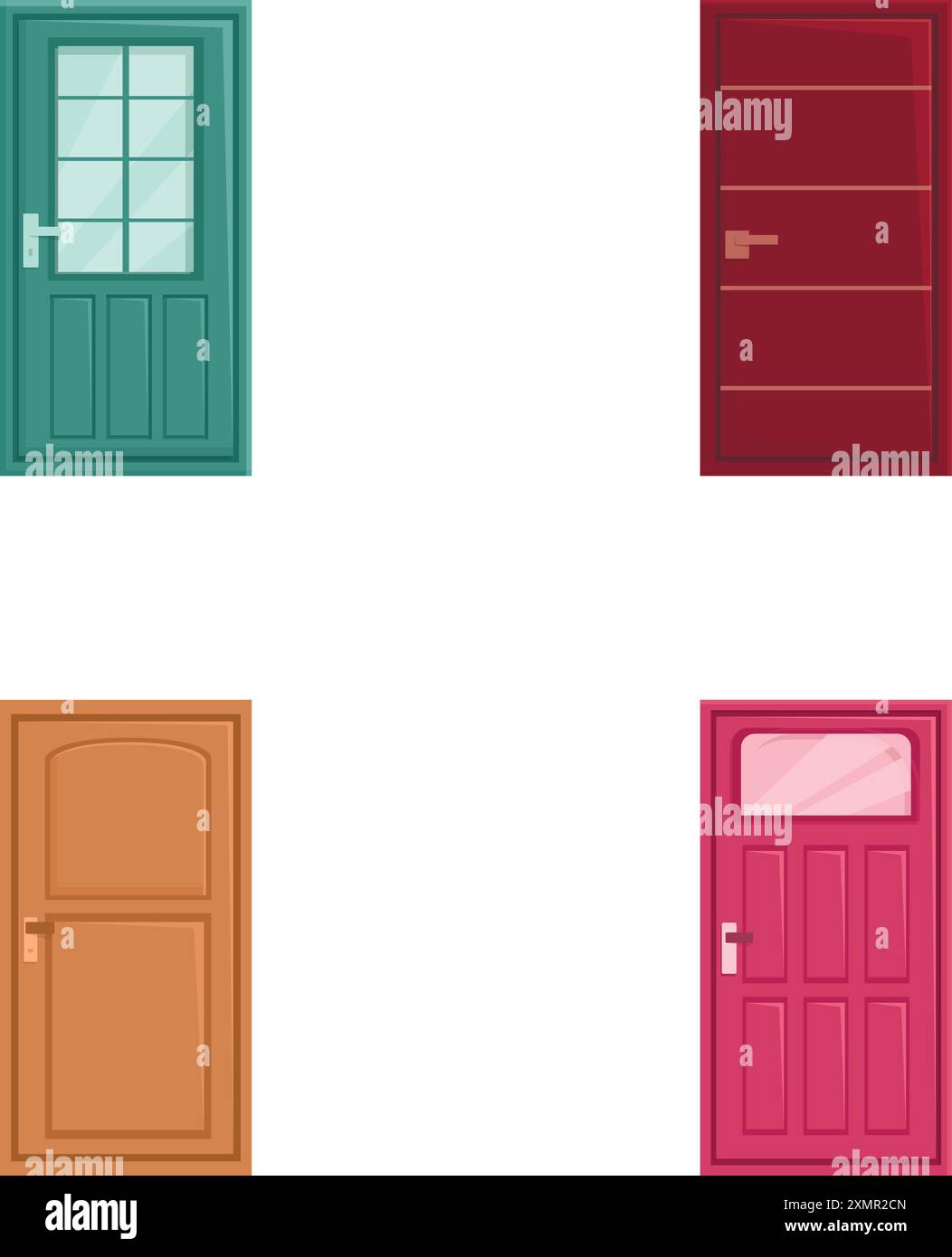 Colorful assortment of cartoon doors, perfect for illustration or ...