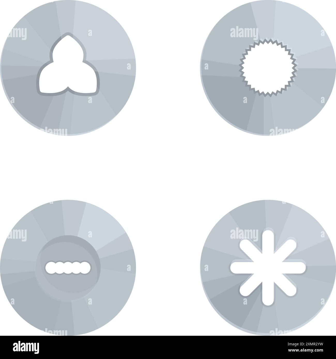 Vector illustration of four simple gray weather icons on a white ...