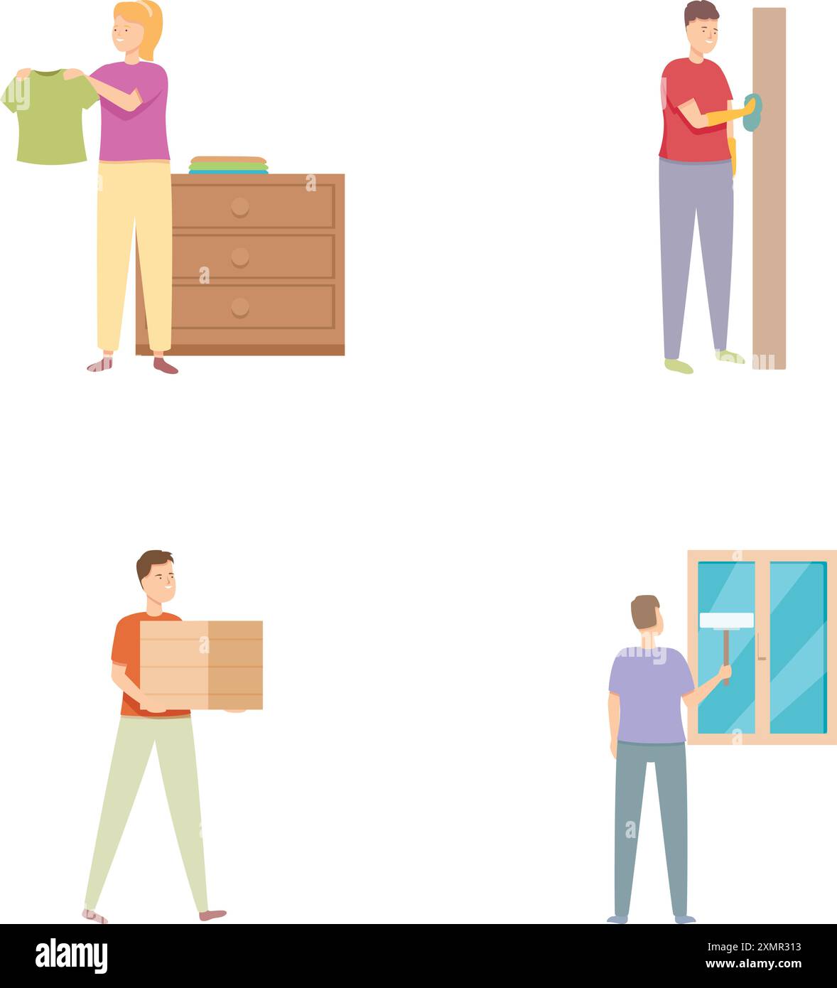 Routine chores of daily life Stock Vector Images - Alamy