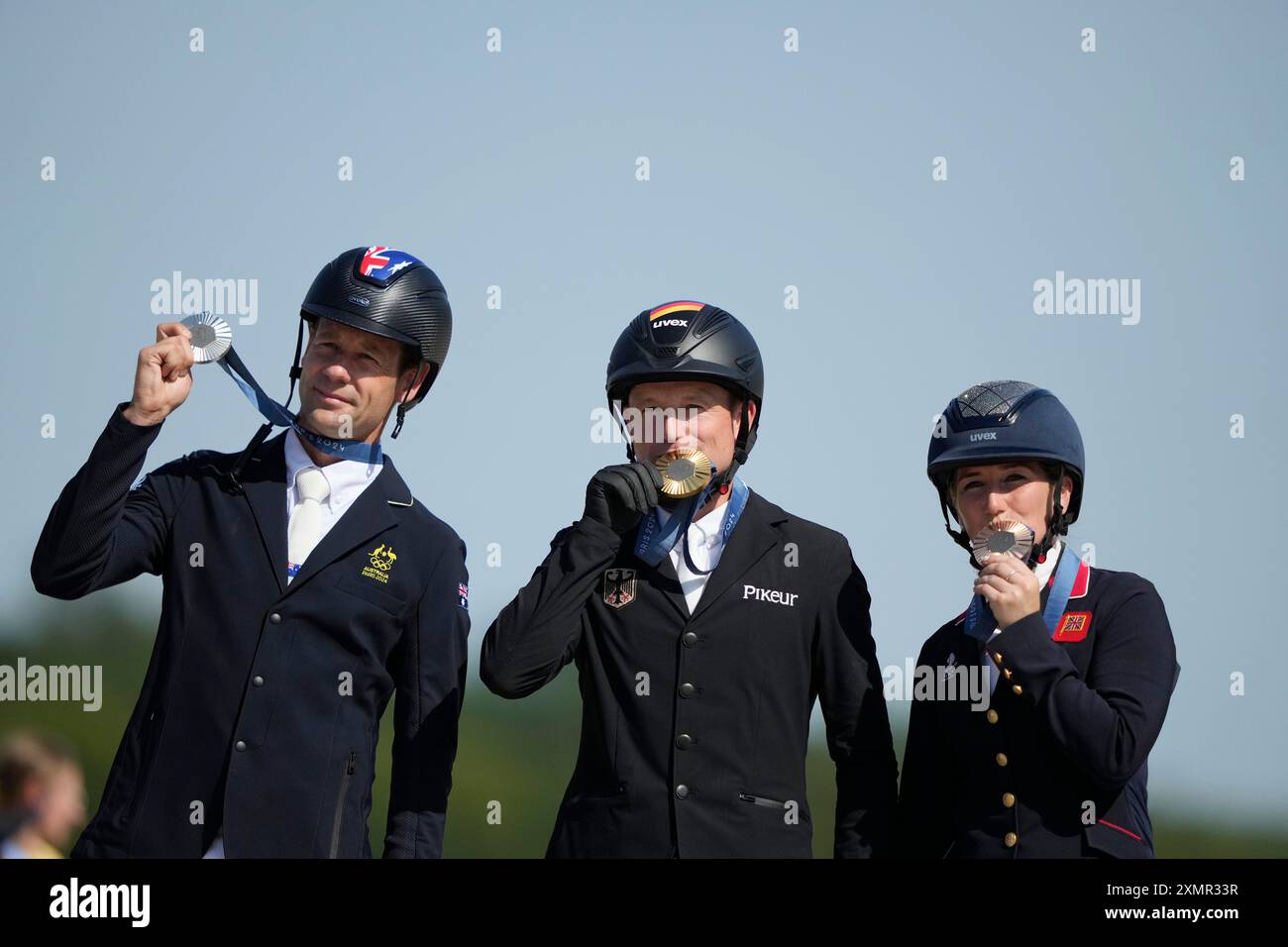 Medalists, from left to right, Australia's Christopher Burton, Germany ...