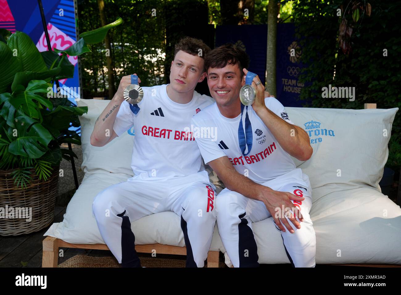 Great Britain's Tom Daley and Noah Williams at Team GB House, after ...