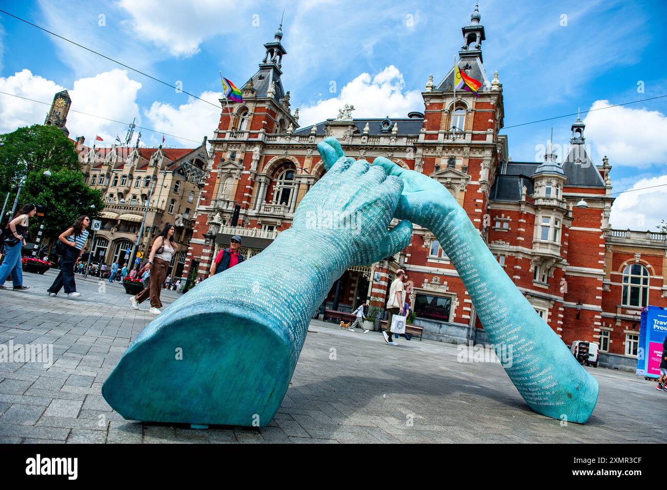Amsterdam, Netherlands. 27th July, 2024. The memorial is seen placed in ...