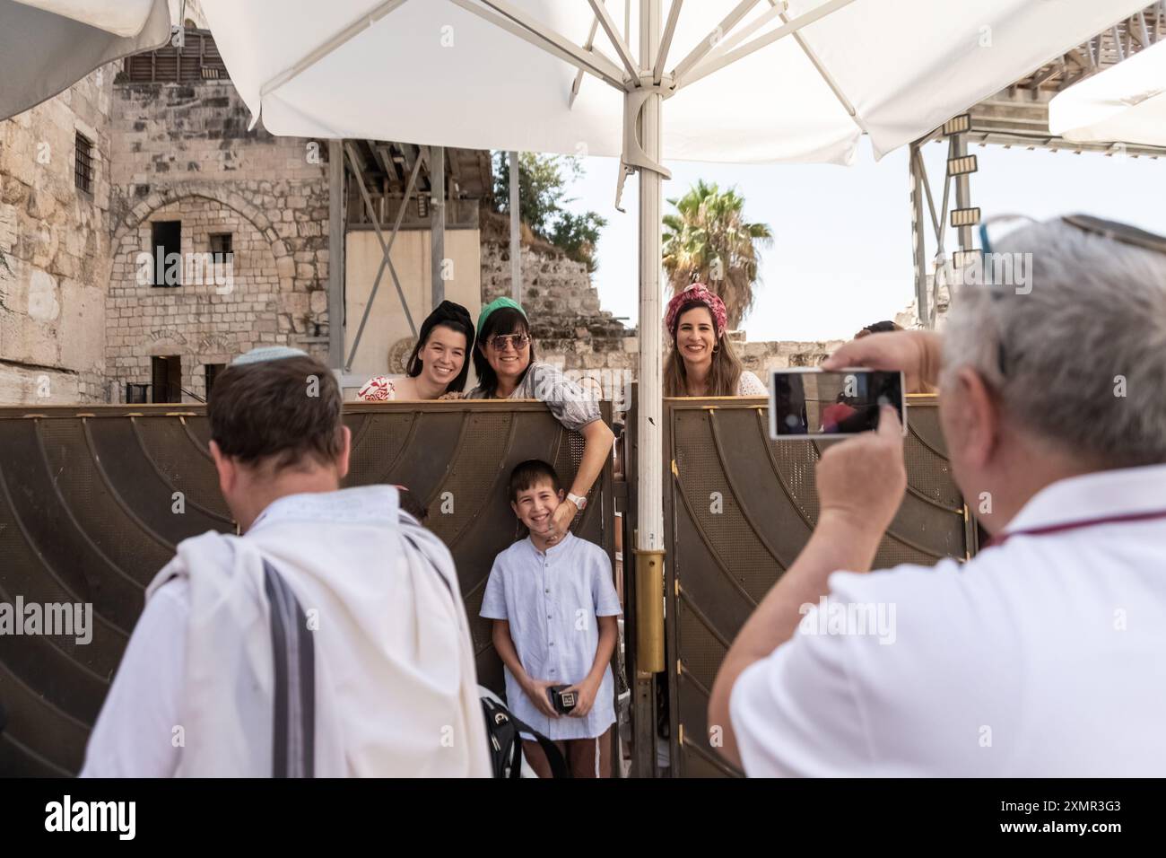 July 26, 2024, Jerusalem, Israel: A Jewish family take a photo at the ...