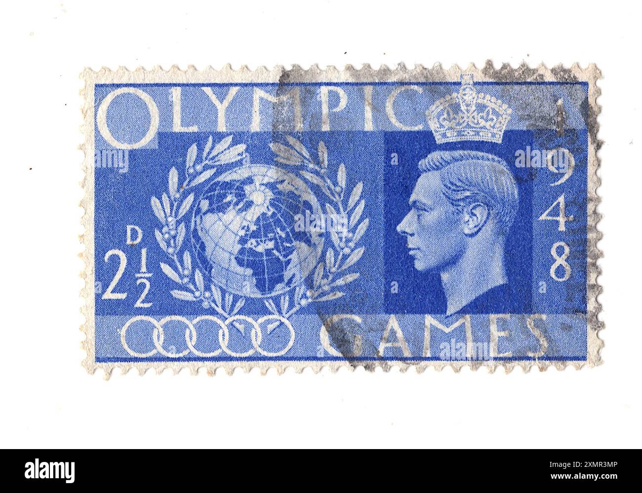 A vintage King George VI postage stamp featuring the Olympic Games 1948 ...