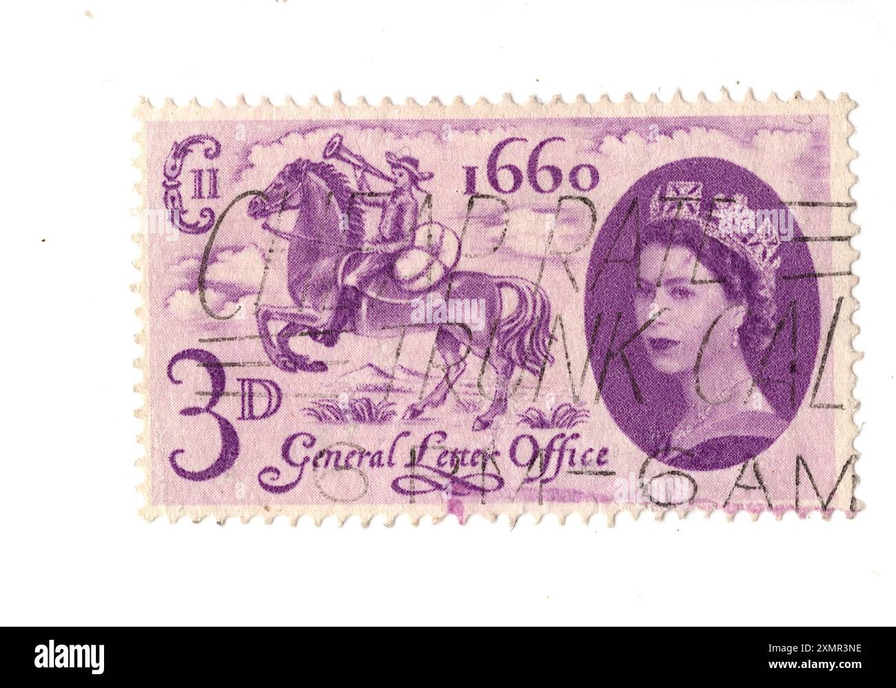 A vintage Queen Elizabeth II postage stamp featuring the General Letter ...