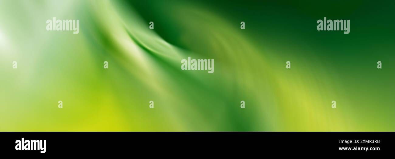 Blurred abstract gradient wave natural green, yellow background banner ...