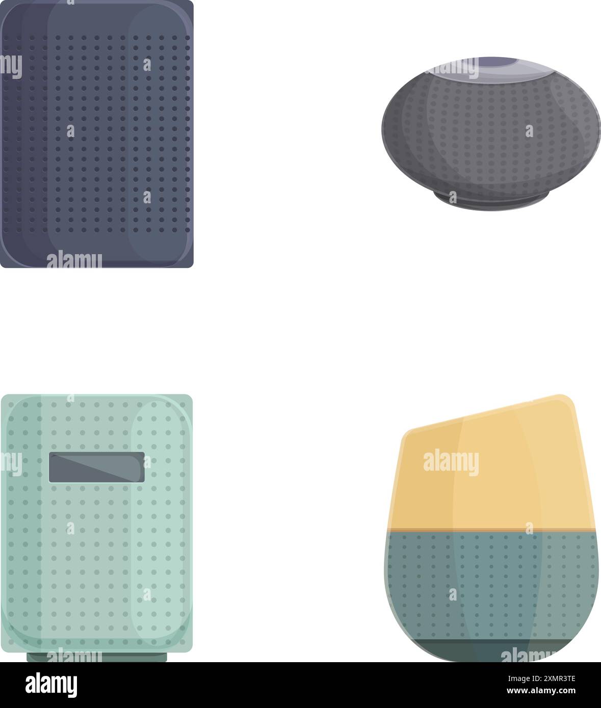 Collection of four wireless smart speakers, showcasing different ...