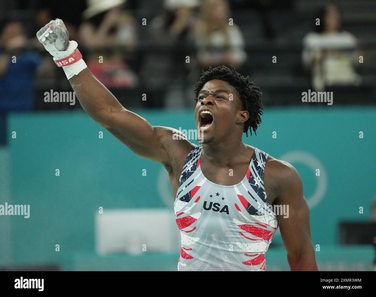 Paris, France. 29th July, 2024. Frederick Richard of the U.S. reacts ...