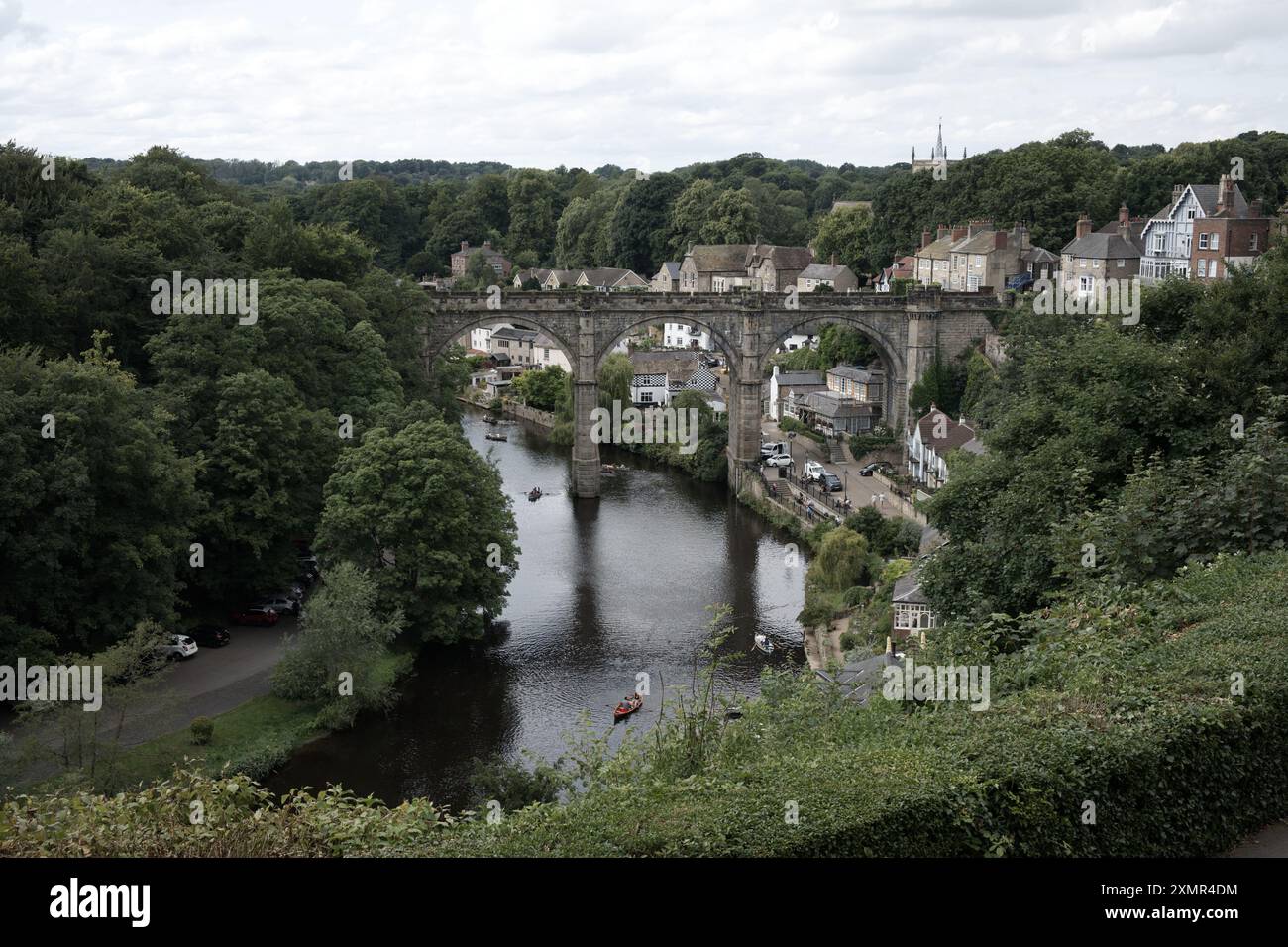 Knaresborough Viaduct crossing the River Nidd in Knaresborough, North ...