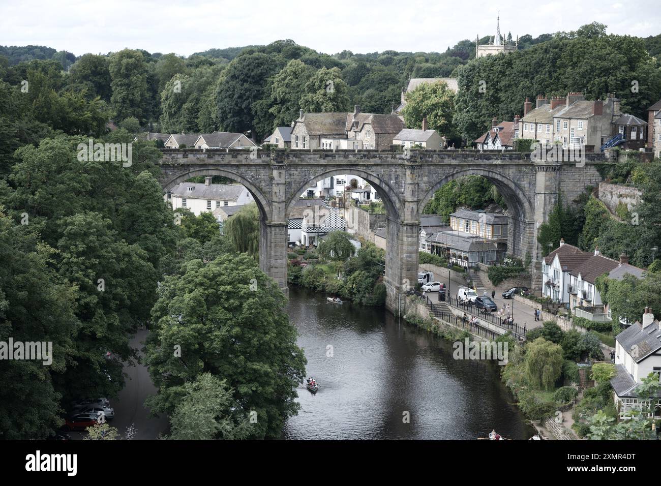 Knaresborough Viaduct crossing the River Nidd in Knaresborough, North ...