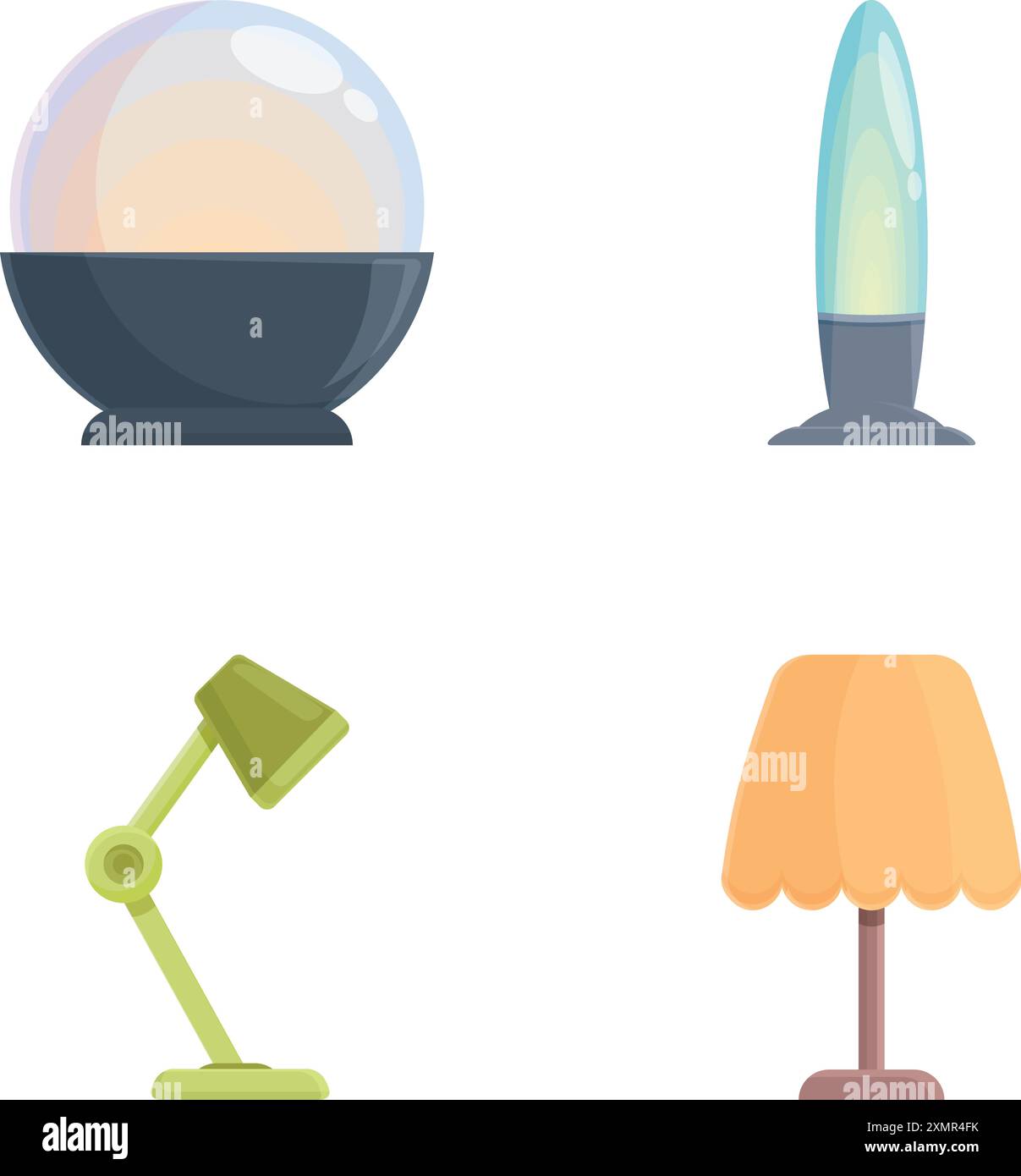 Vector illustration of various stylish lamps and light bulbs for ...