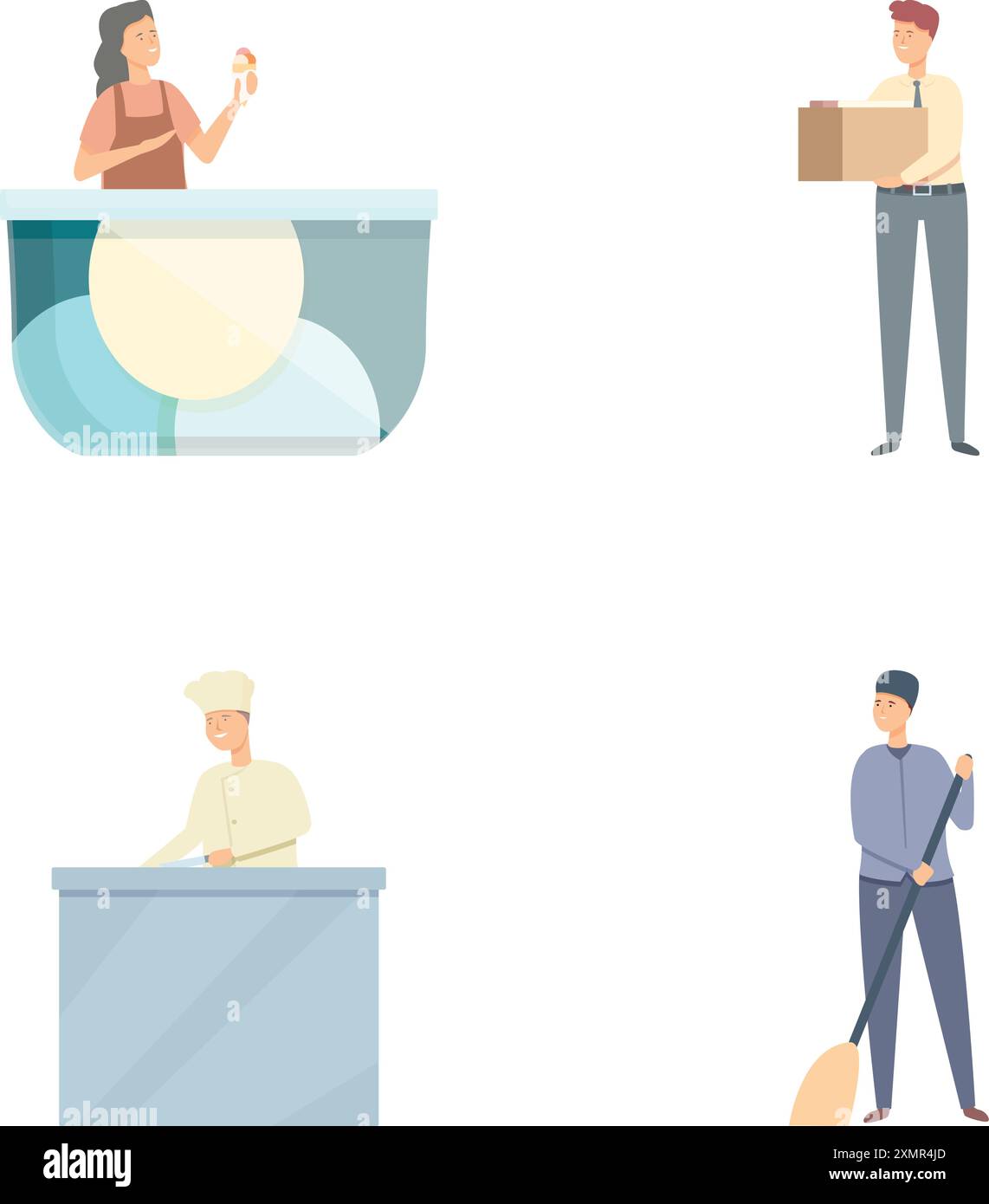 Diverse and inclusive professions vector illustration set featuring a ...