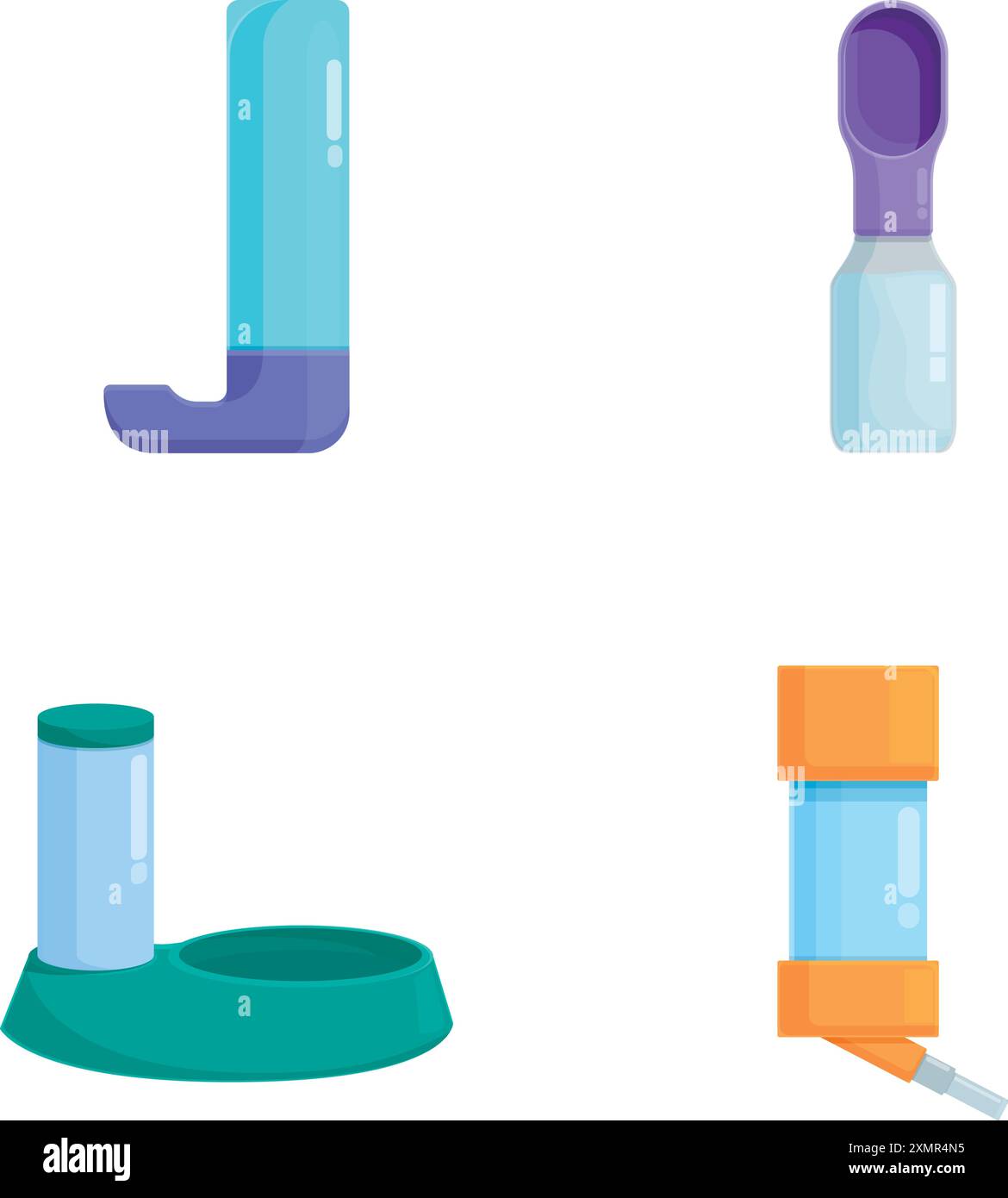 A collection of vector illustrations of various asthma inhalers and ...