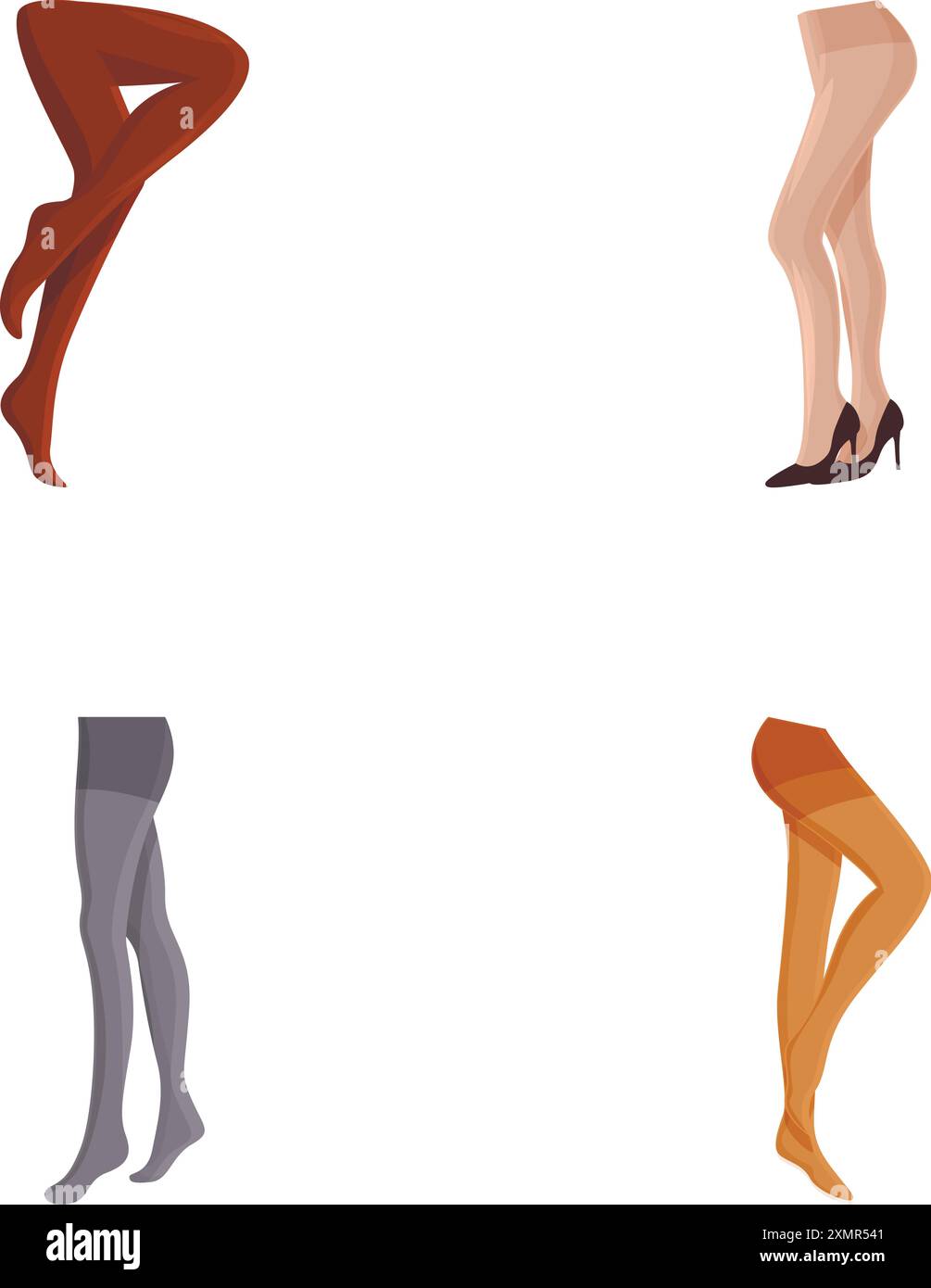 Illustration collection of four fashionable female legs in different ...