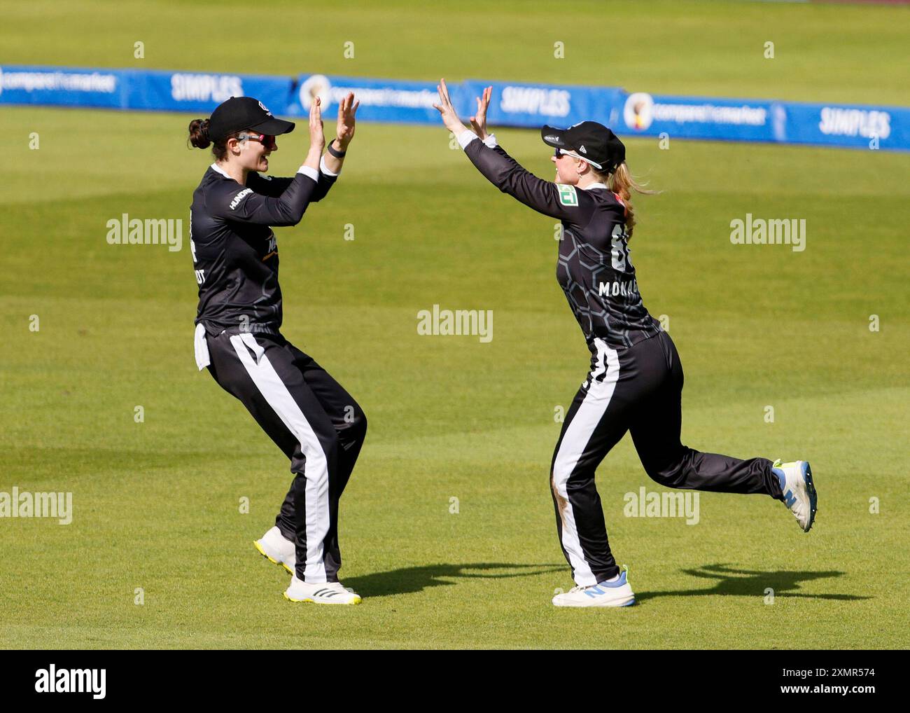Manchester Originals' Alice Monaghan (right) celebrates with Manchester ...
