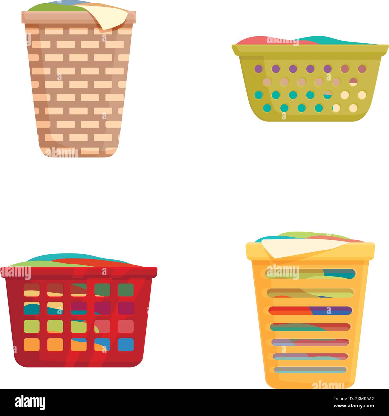 Vibrant and practical collection of multicolor woven and plastic ...