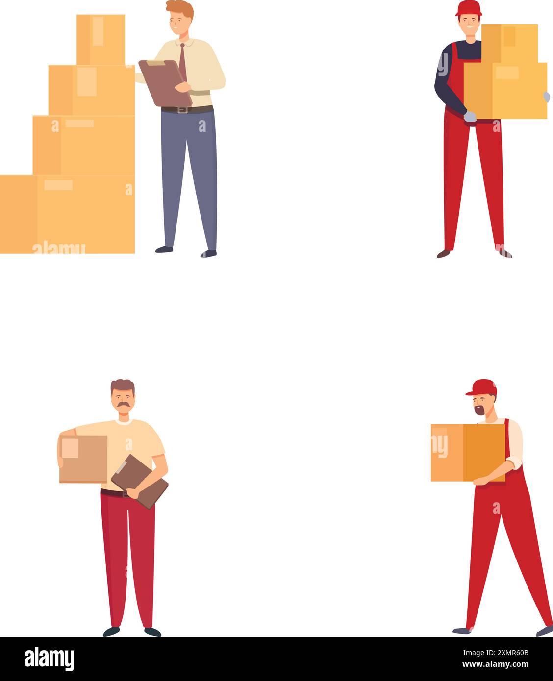 Professionals in the logistics industry handling packages and parcels ...