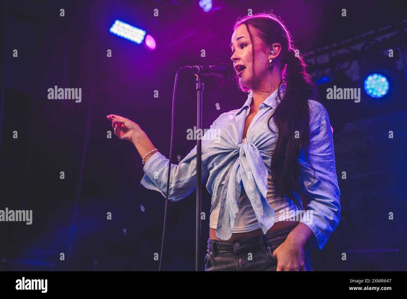 Sydregote, Faroe Island. 20th, July 2024. The Norwegian singer Nelly Moar performs a live ...