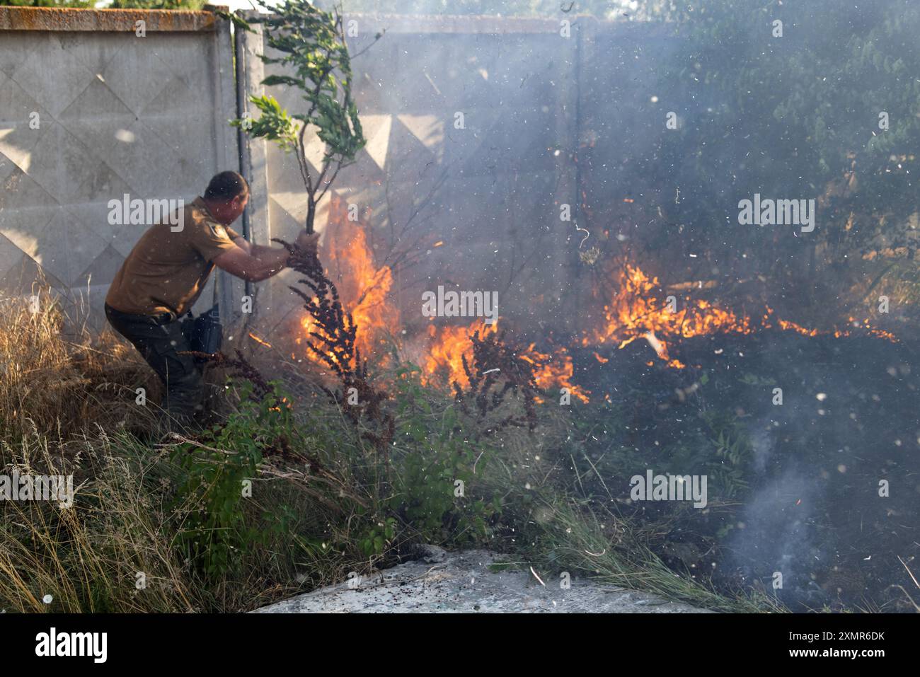 Forest and steppe fires dry completely destroy the fields and steppes ...