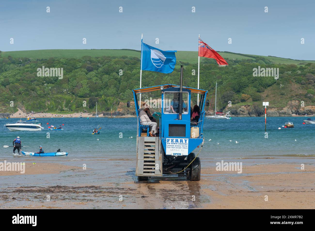 The Sea Tractor on South Sands Beach Salcombe, connecting passengers to ...