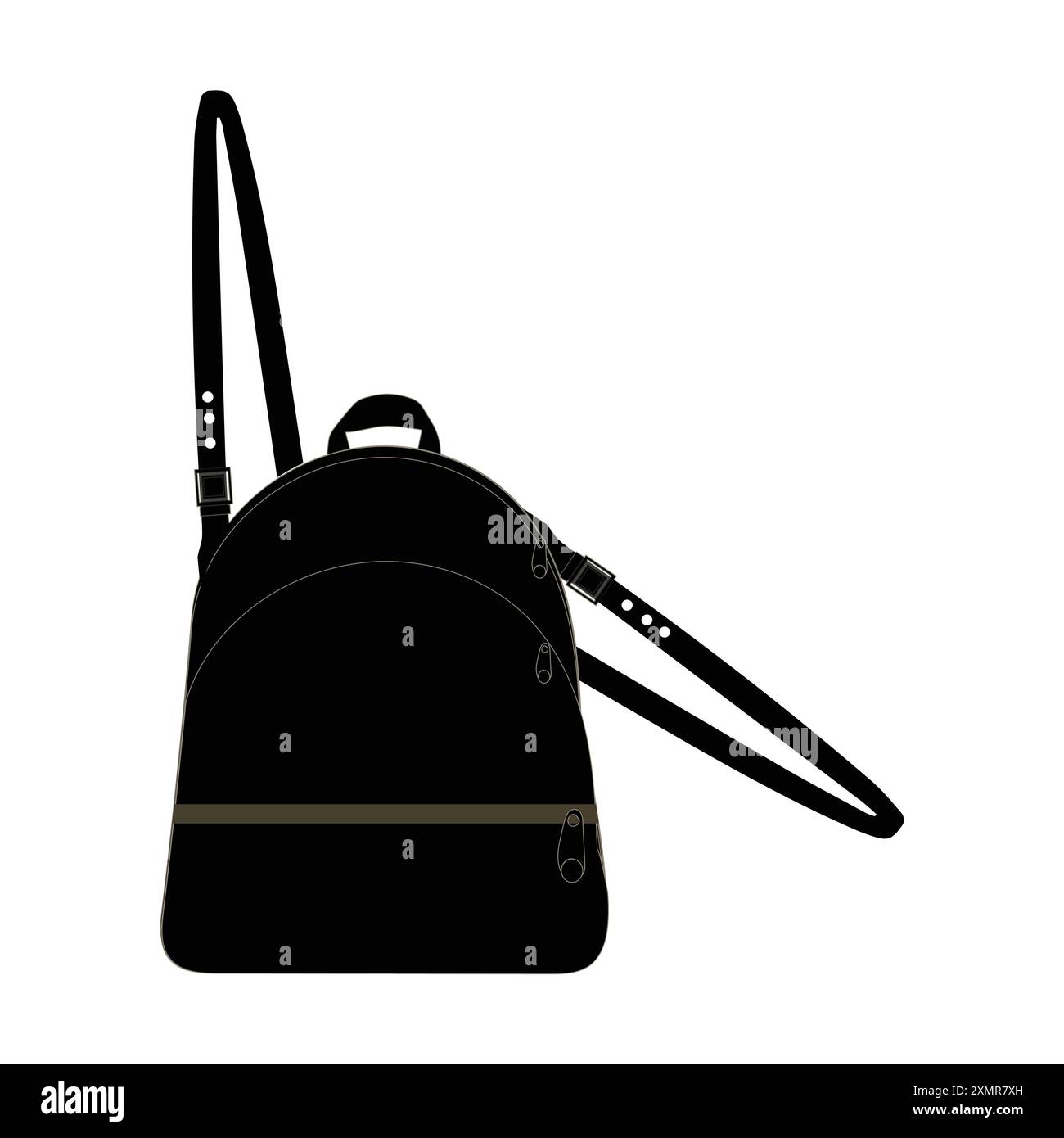 A black backpack silhouette with a front pocket and side pockets. Ideal ...