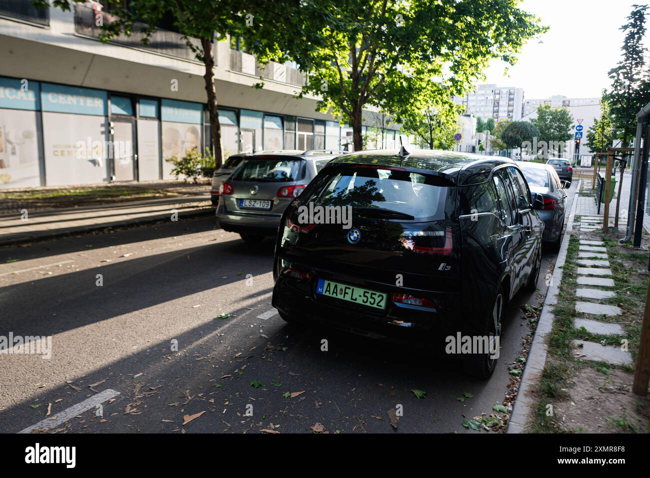 Budapest, Hungary - July 2, 2024: Urban street with parked cars under ...