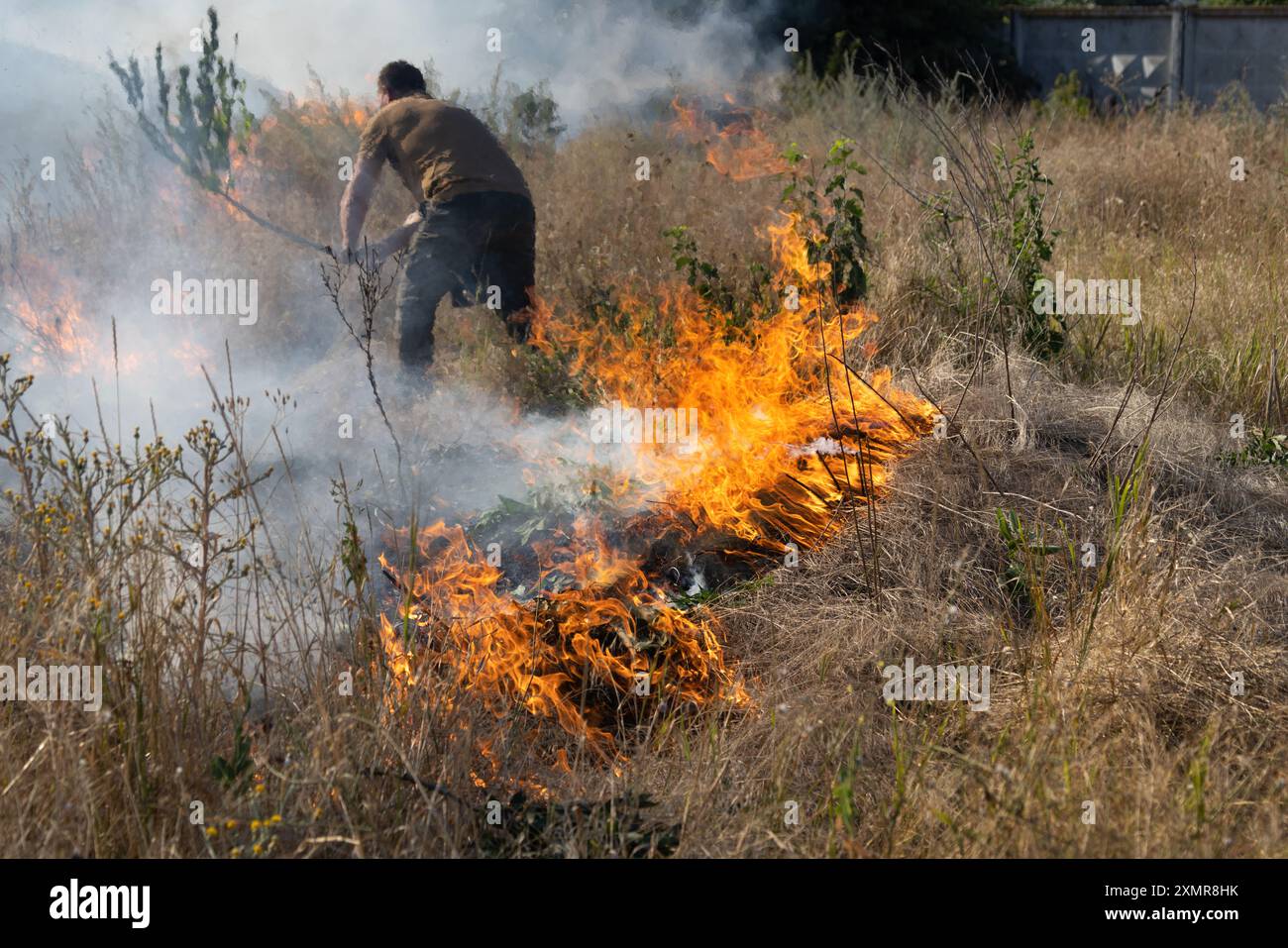 Forest and steppe fires dry completely destroy the fields and steppes ...