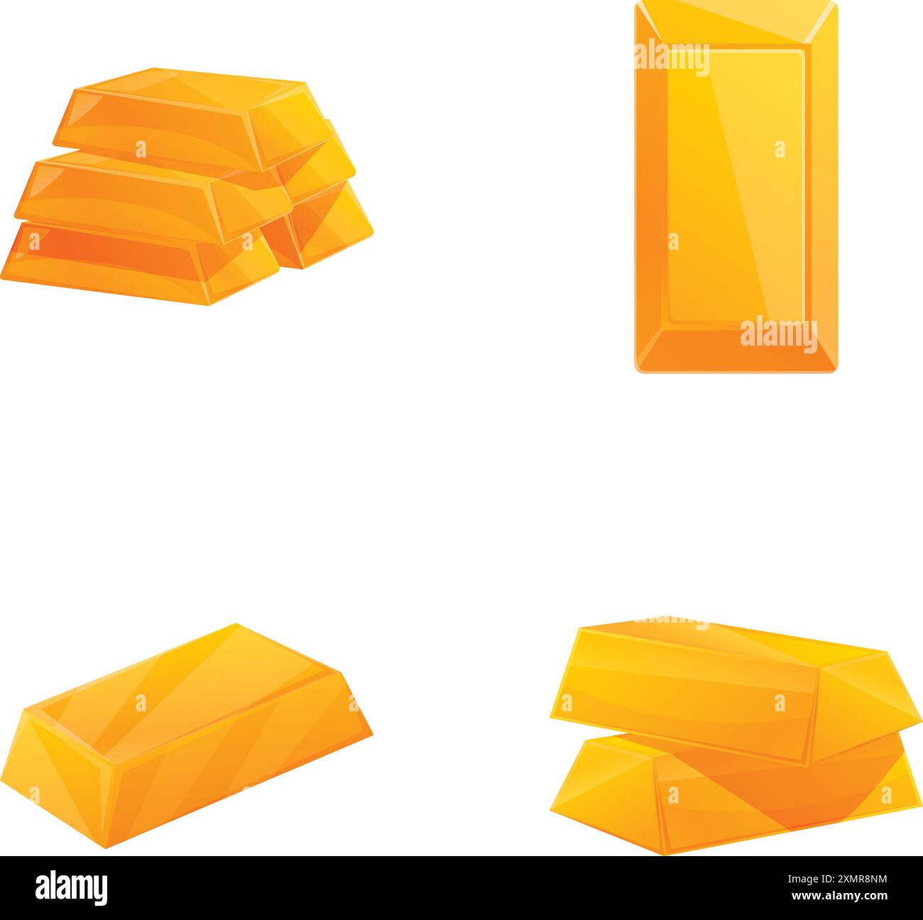 Set of four vibrant vector illustrations of stacked gold bars hi-res stock photography and ...