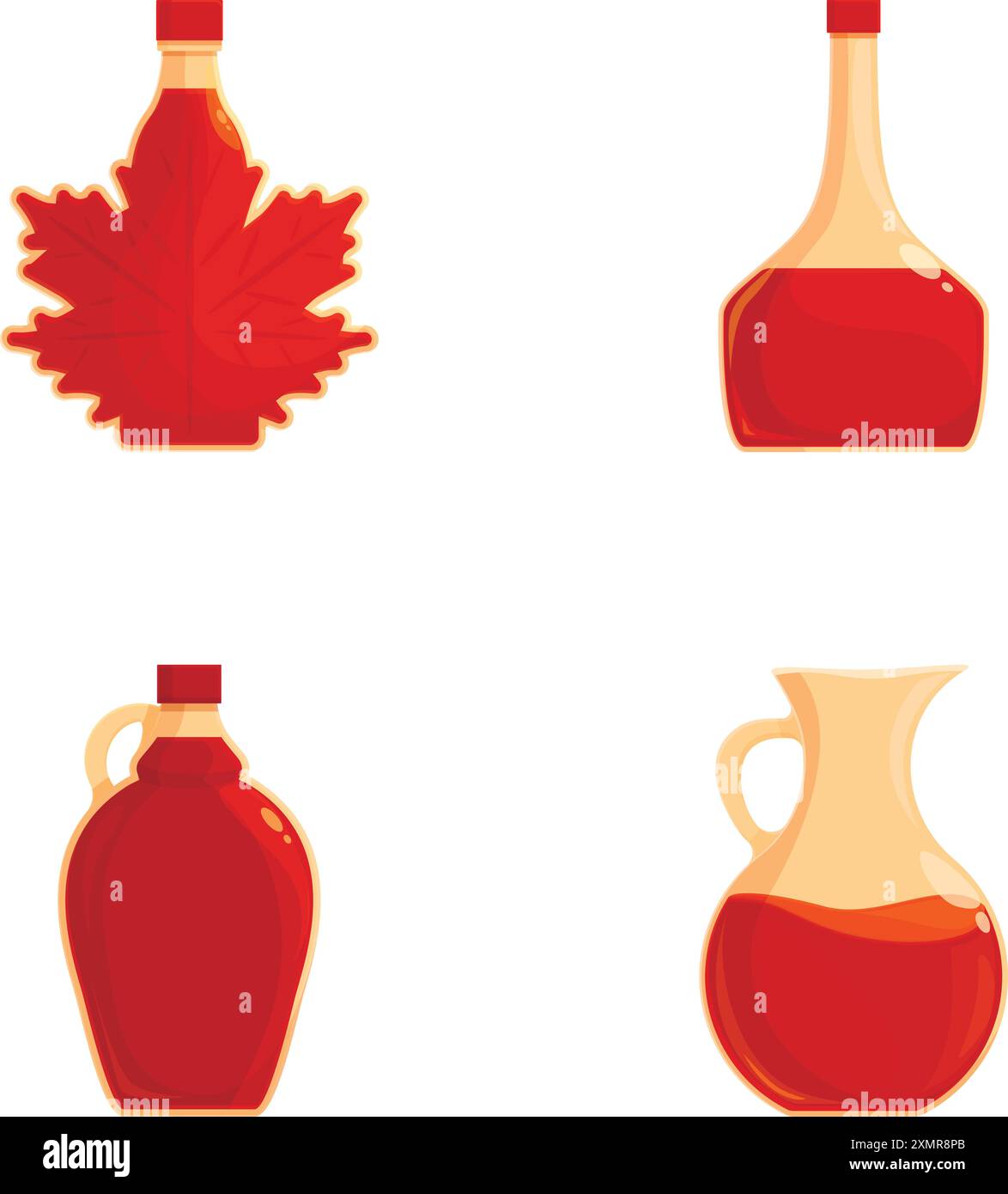 Vector collection featuring various styles of maple syrup bottles ...