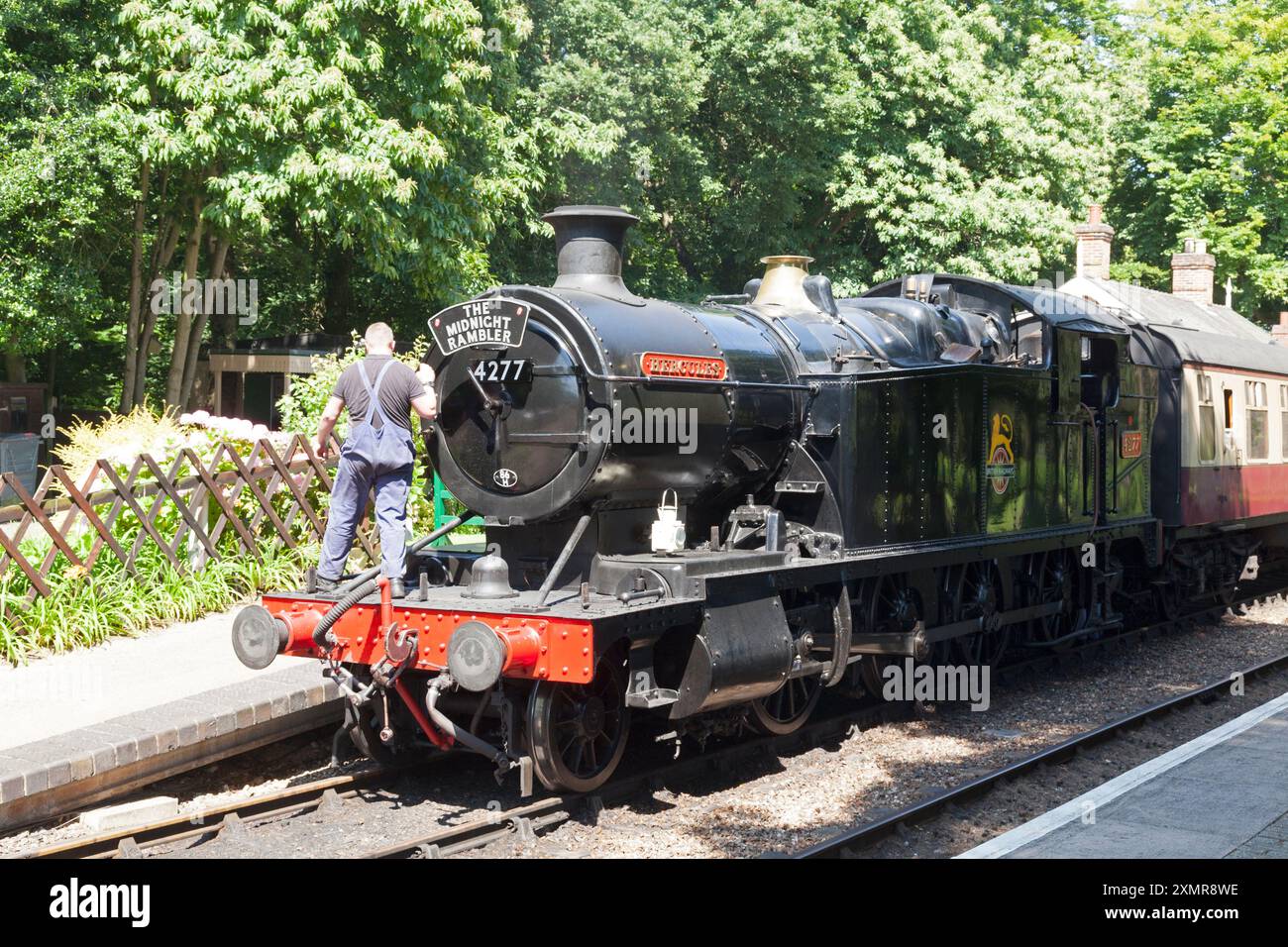 GWR steam locomotive 4277 at Holt station on the North Norfolk Railway ...