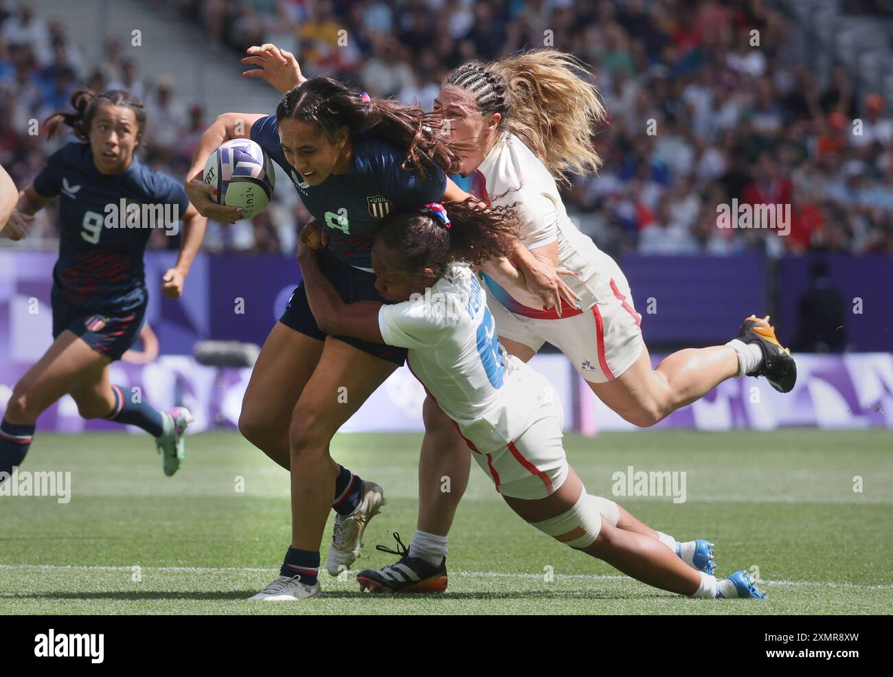 Paris, France. 29th July, 2024. French Yolaine Yengo and Chloe Pelle (R ...