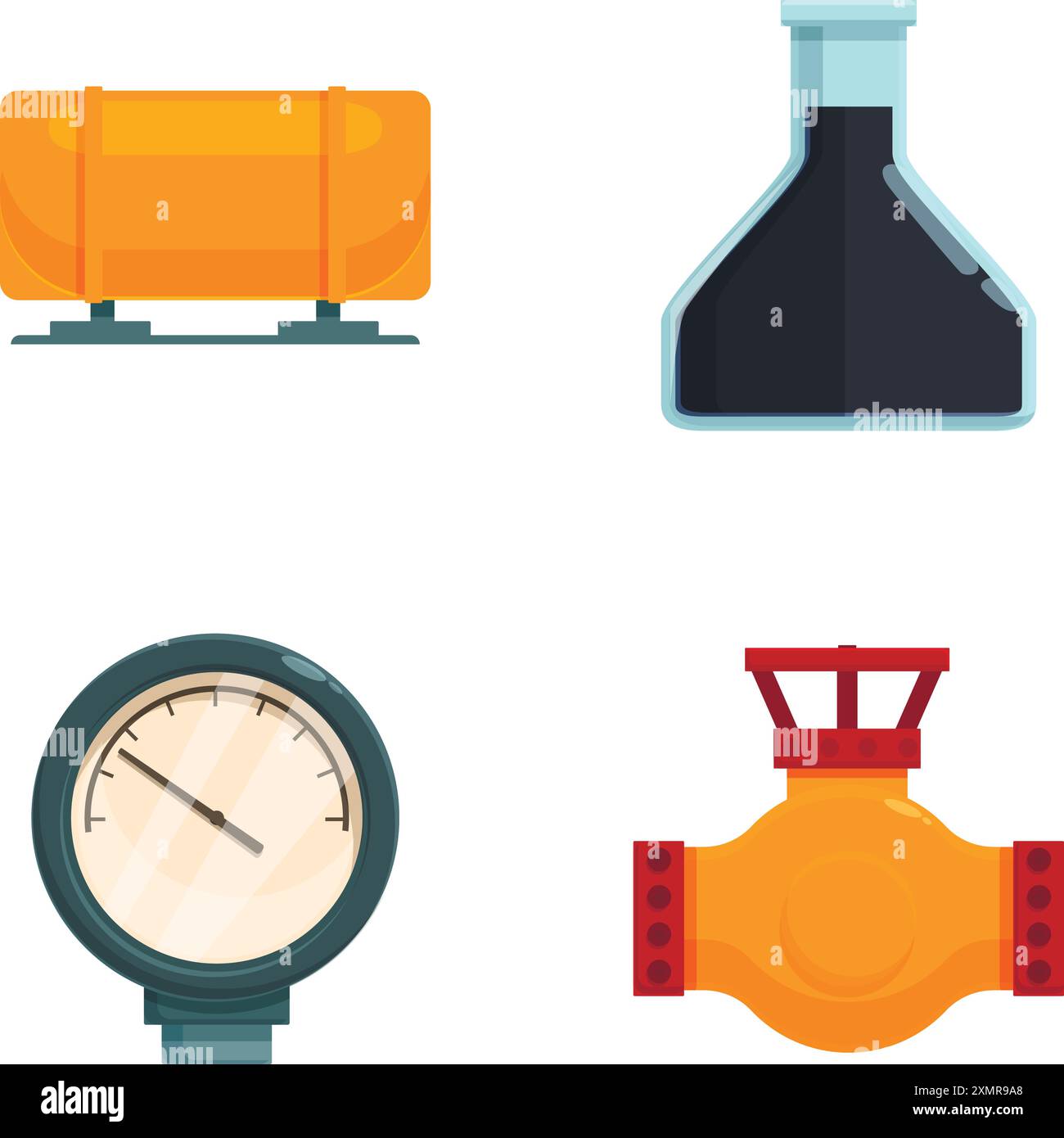 Flat design vector icons for industrial elements including a barrier ...