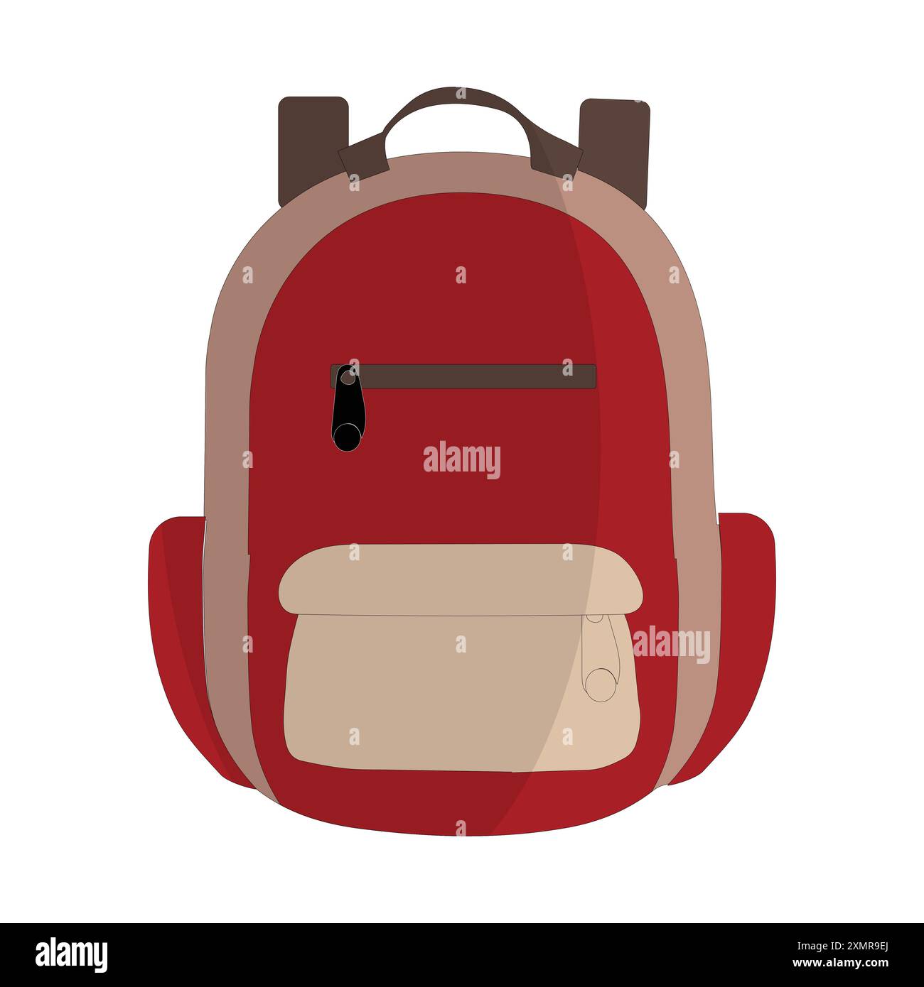 A stylish vector illustration of a two-tone backpack. The design ...