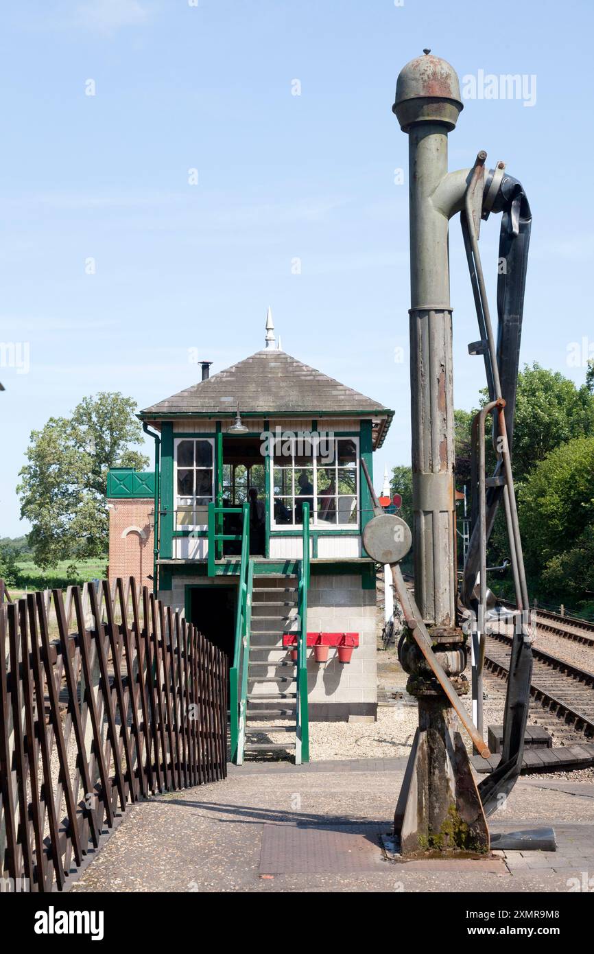 Old preserved signal box at Holt station on the North Norfolk Railway ...