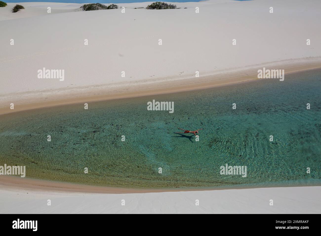 Lagoons in the desert of Lencois Maranhenses National Park, Brazil ...