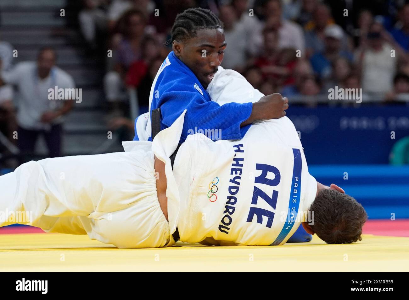 Azerbaijan's Hidayet Heydarov and France's Joan-Benjamin Gaba compete ...