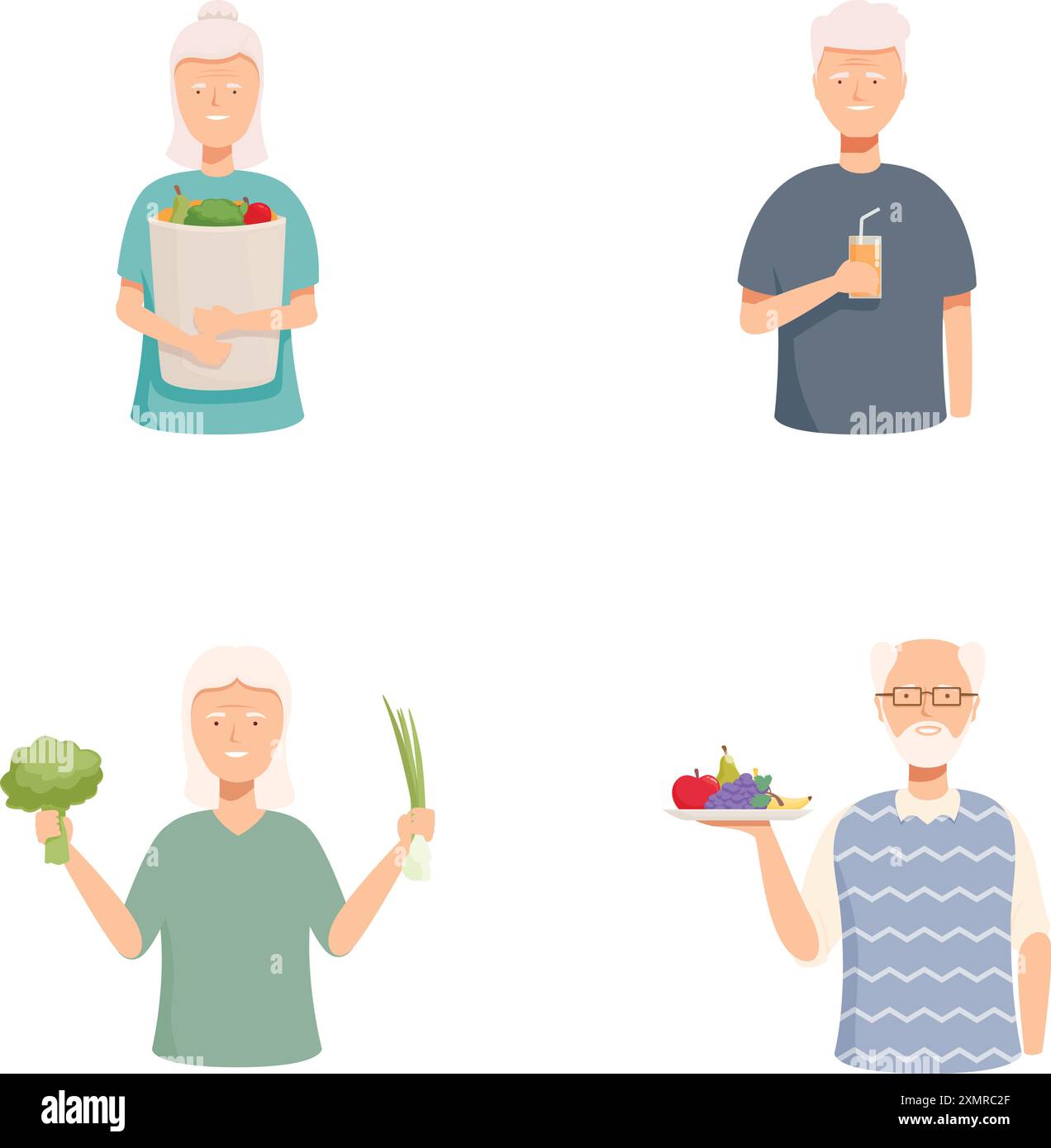 Seniors embracing a healthy lifestyle through fresh produce and ...