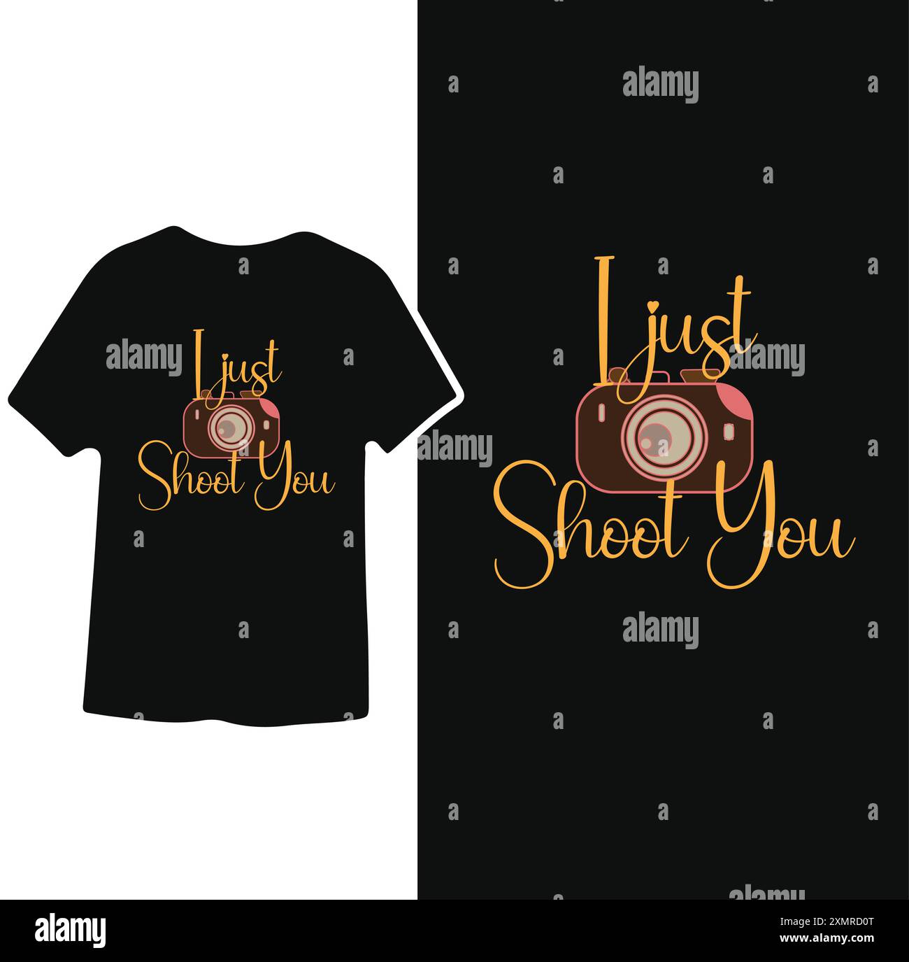 Just Shoot you Typography photography t-shirt Design Stock Vector Image ...