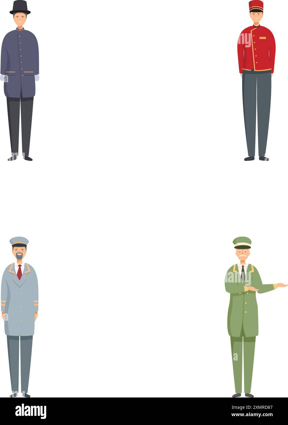 Collection of four male characters in various professional uniforms hi-res stock photography and ...